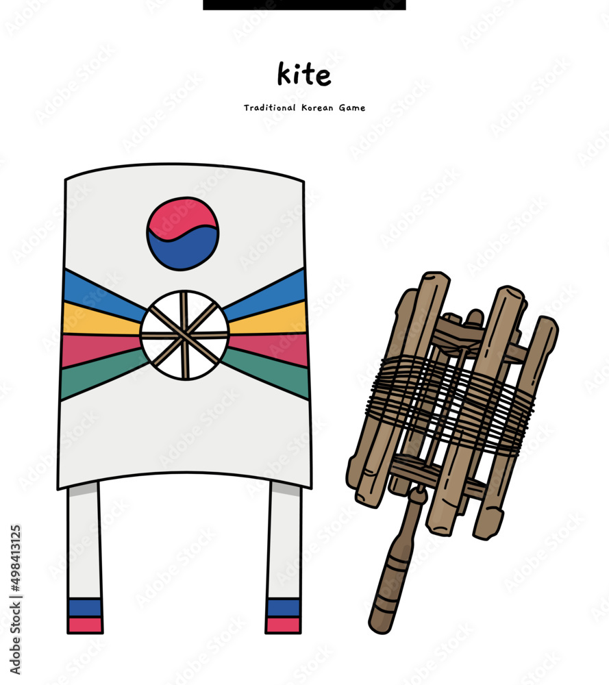 This is a game that Korean children used to play. Play with kites with ...