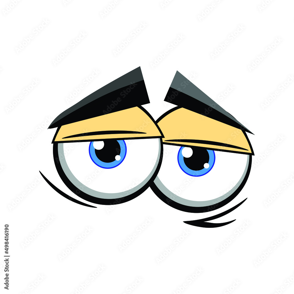 Black And White Cute Cartoon Eyes. Vector Illustration Isolated on ...