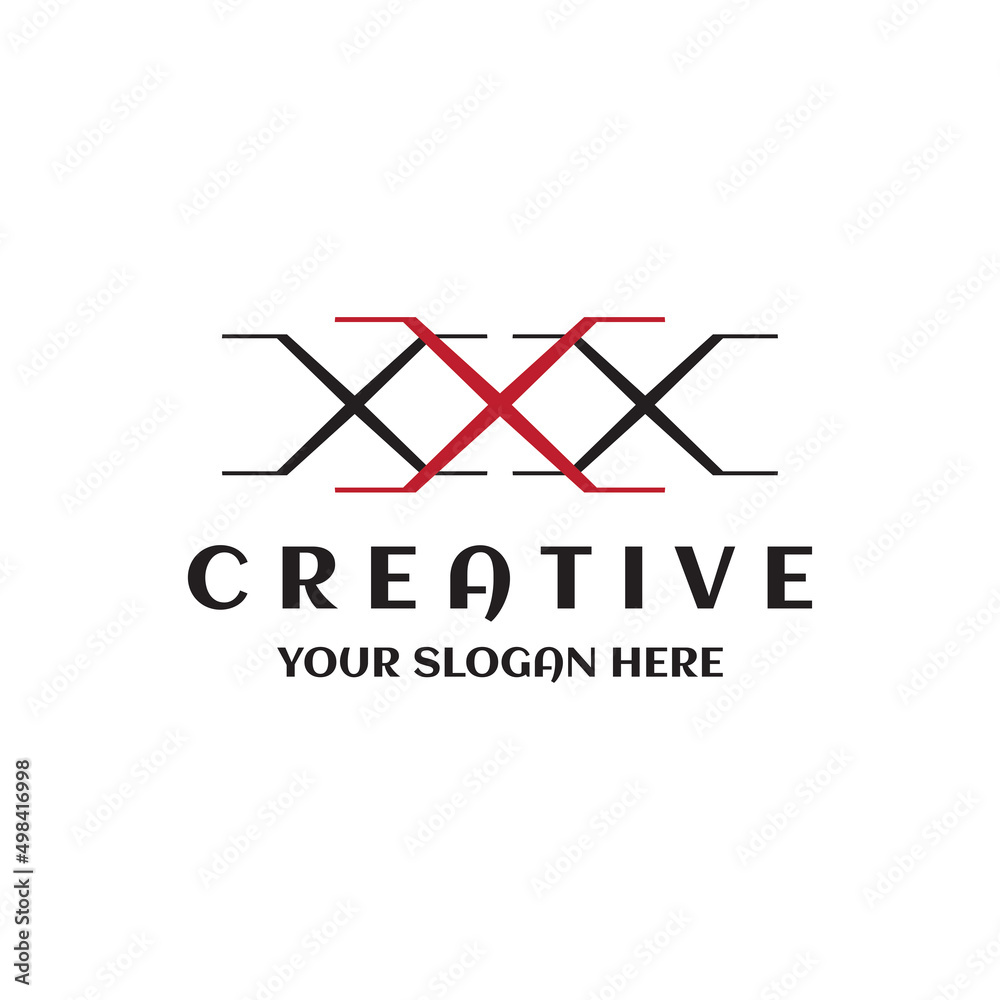 Logo letter cross x symbol vector. Triple x sign for company business ...