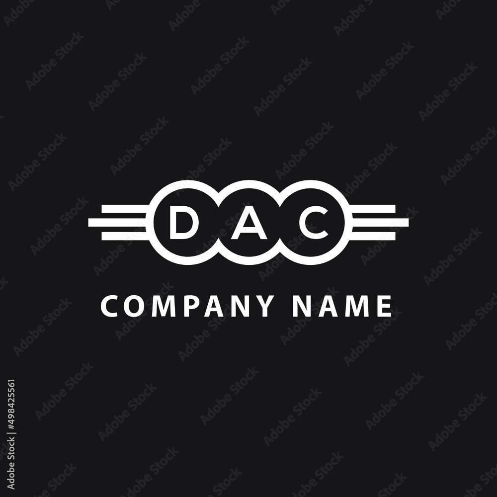 DAC letter logo design on black background. DAC creative circle letter ...