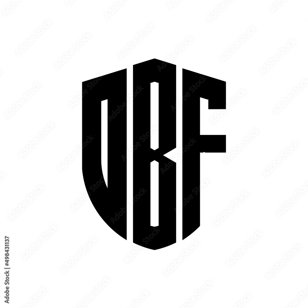 OBF letter logo design. OBF modern letter logo with black background ...