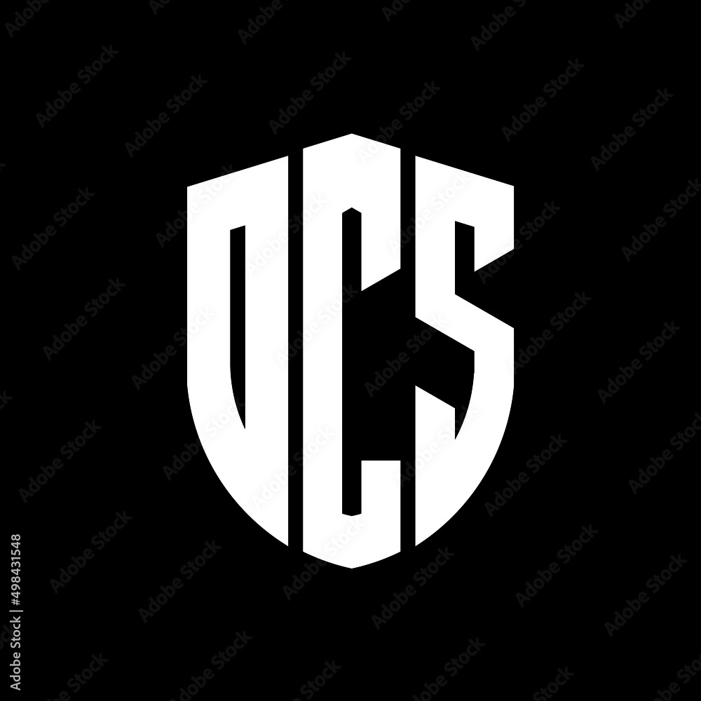 OCS letter logo design. OCS modern letter logo with black background ...