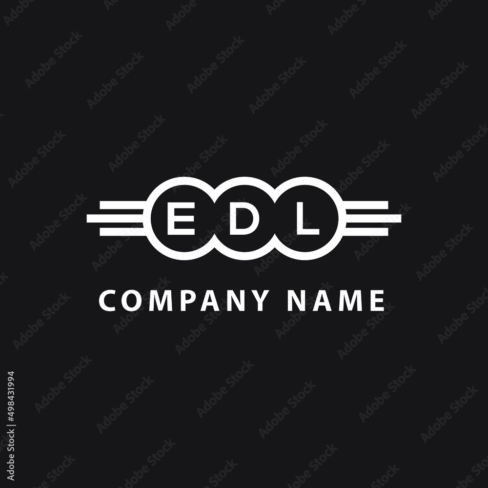 EDL letter logo design on black background. EDL creative circle letter ...