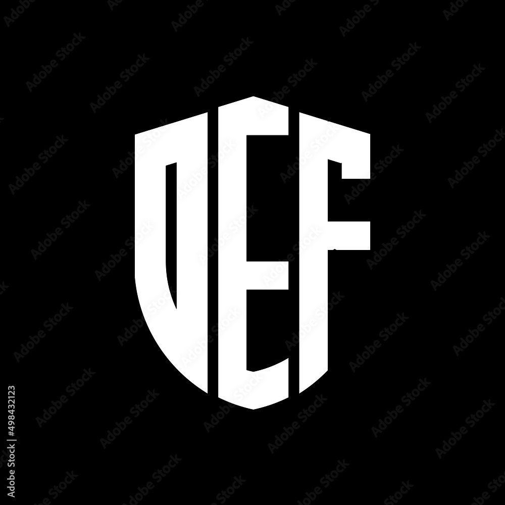 OEF letter logo design. OEF modern letter logo with black background ...