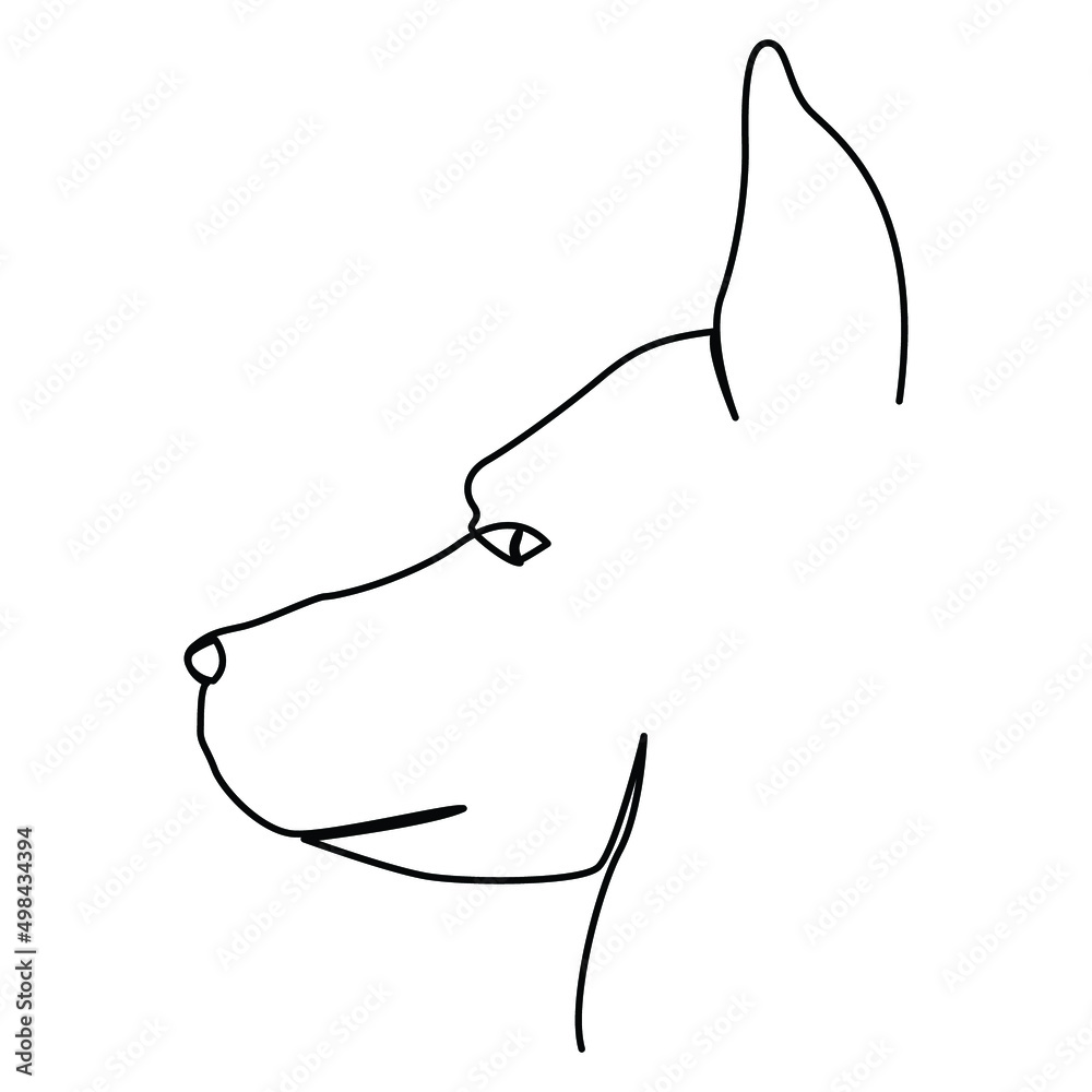 one line continuous drawing of wolf face side view Stock Vector | Adobe ...