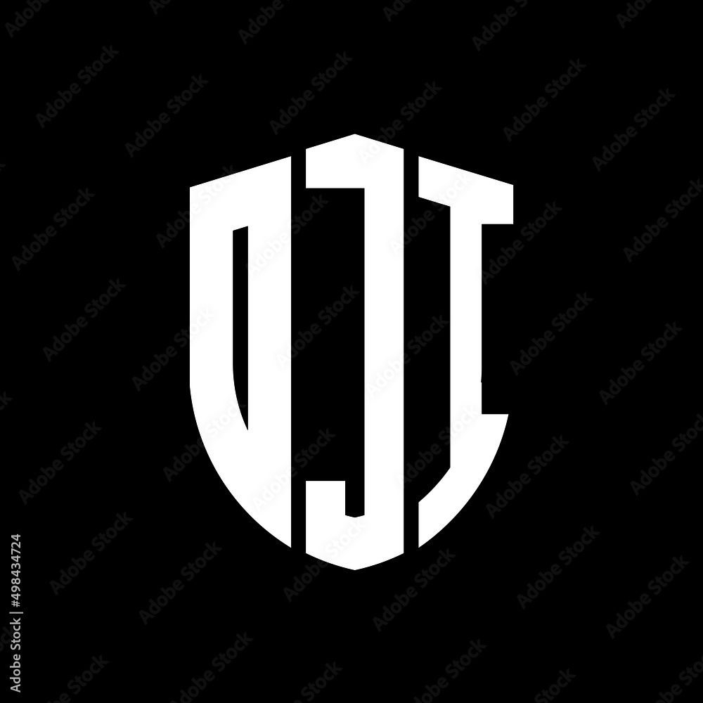 OJI letter logo design. OJI modern letter logo with black background ...