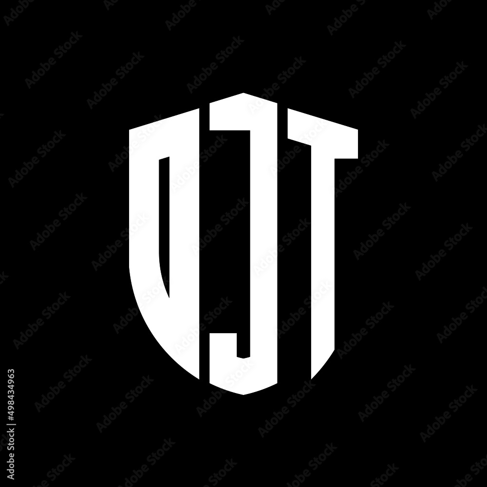 OJT letter logo design. OJT modern letter logo with black background ...