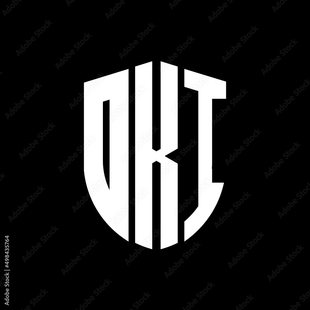 OKI letter logo design. OKI modern letter logo with black background ...