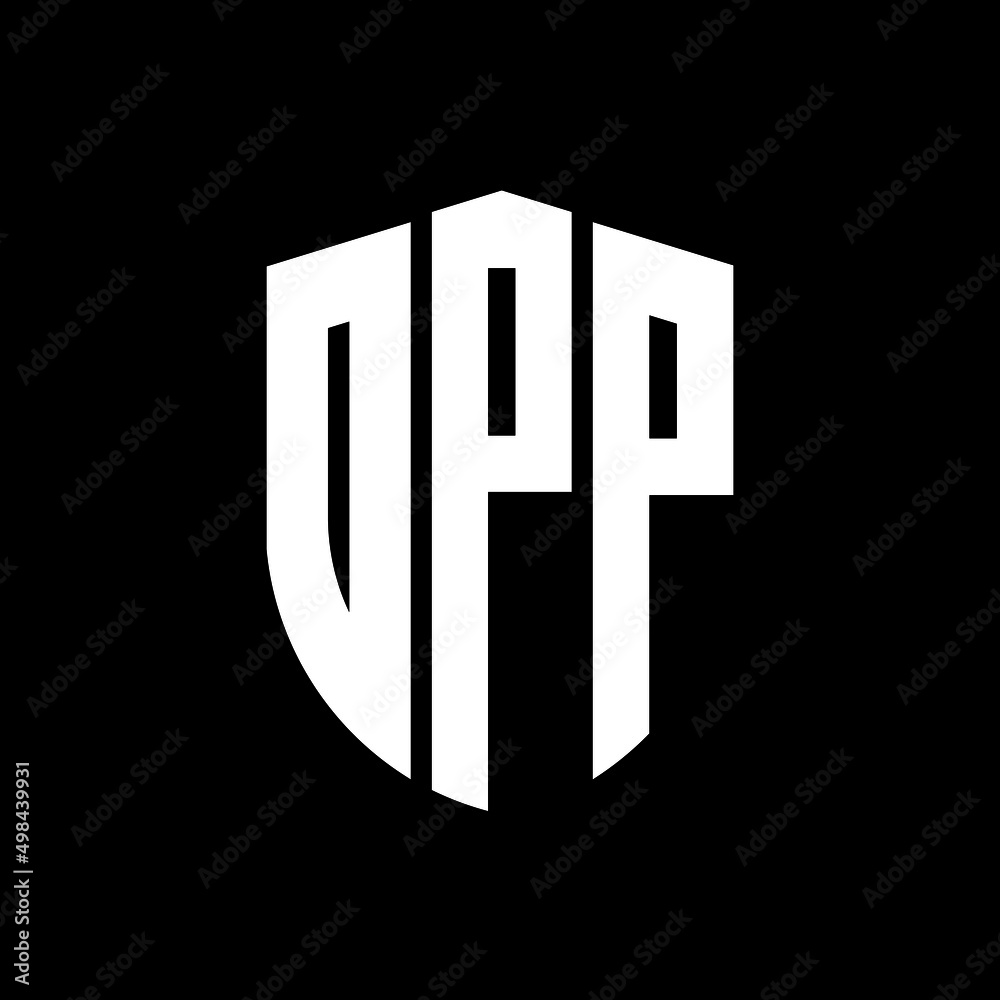 OPP letter logo design. OPP modern letter logo with black background ...