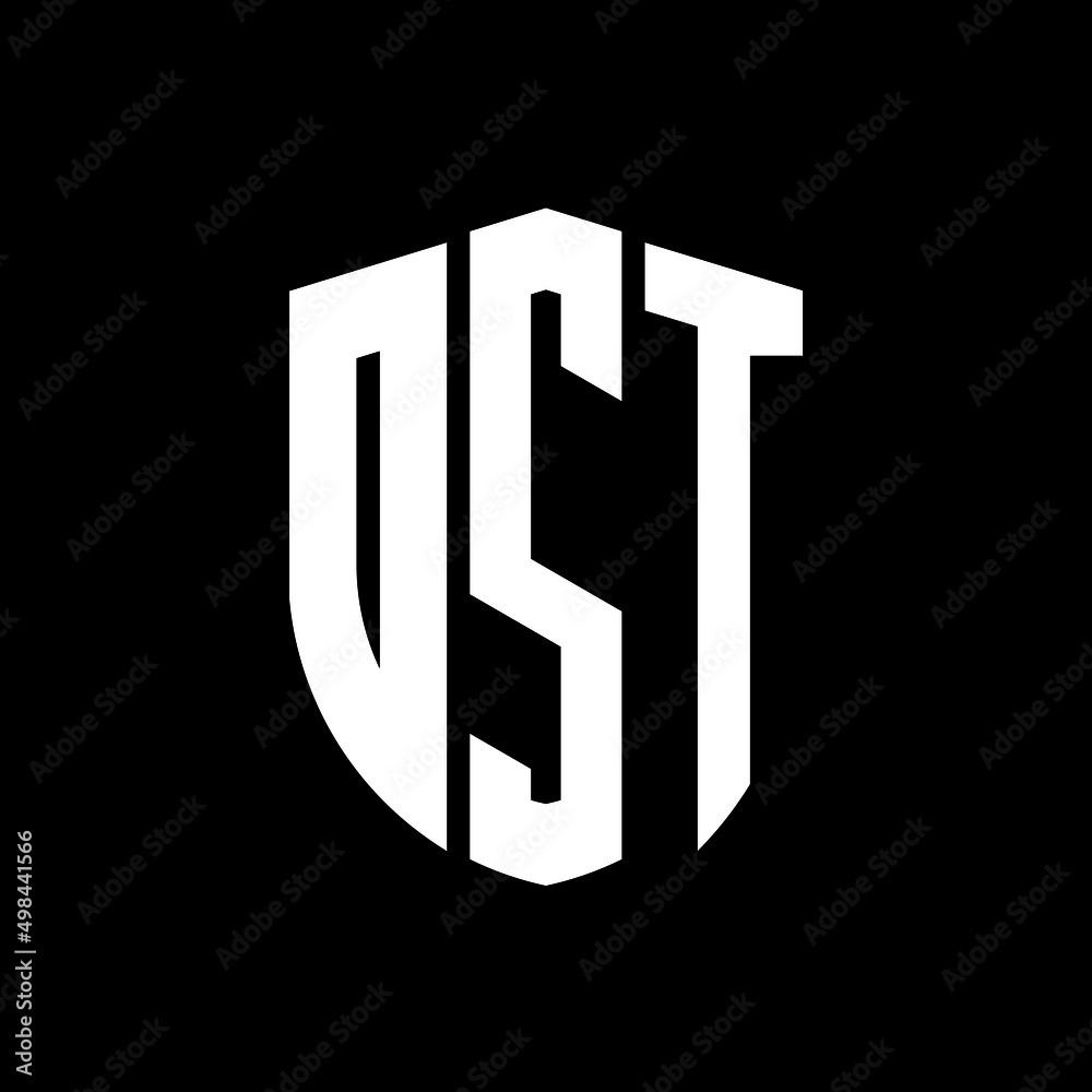 OST letter logo design. OST modern letter logo with black background ...