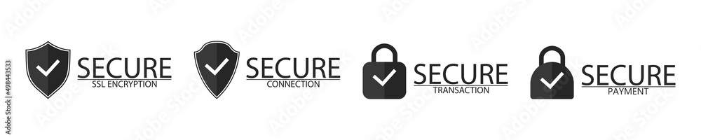 Secure ssl encryption, connection, transaction and payment. Lock icon ...