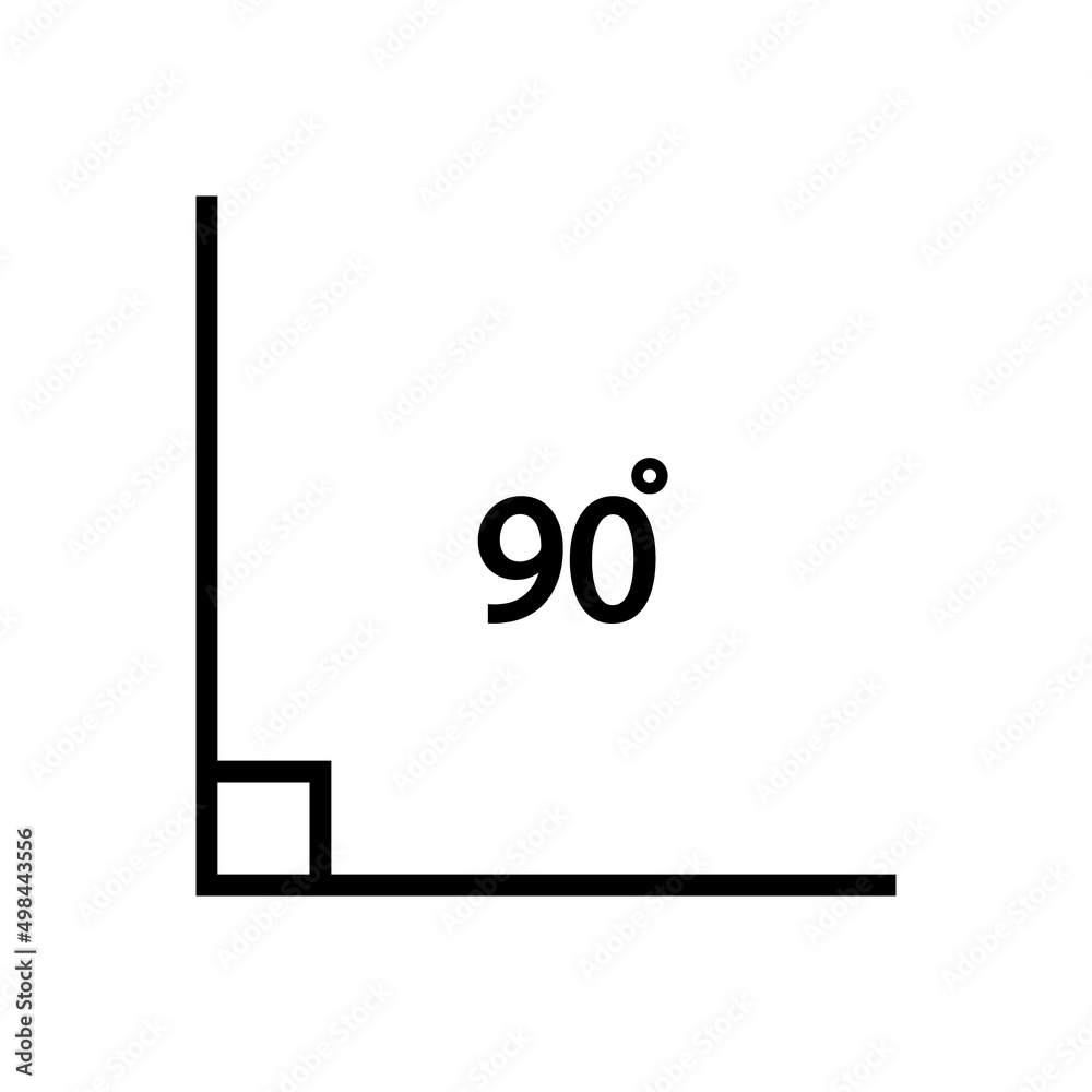 90 degree angle. Icon of 90 degree. Acute angle. Symbol for measure and ...