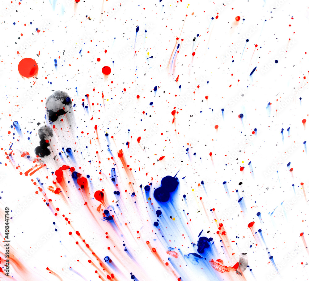 Drops of red and blue paint on a white background. Stock Photo | Adobe ...