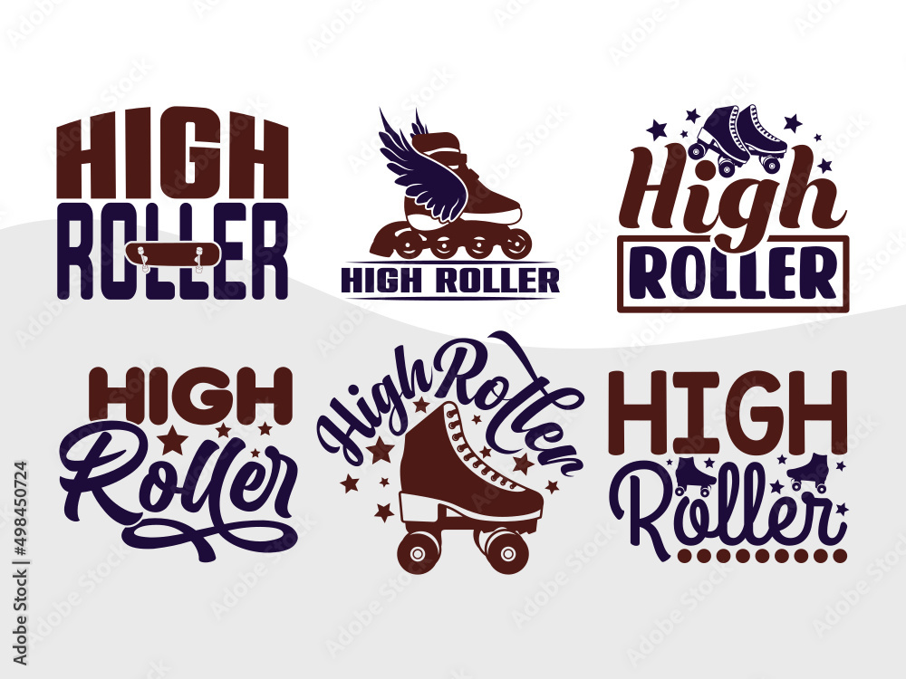 Vecteur Stock High Roller SVG Bundle, Roller Derby Svg, Roller Skates ...