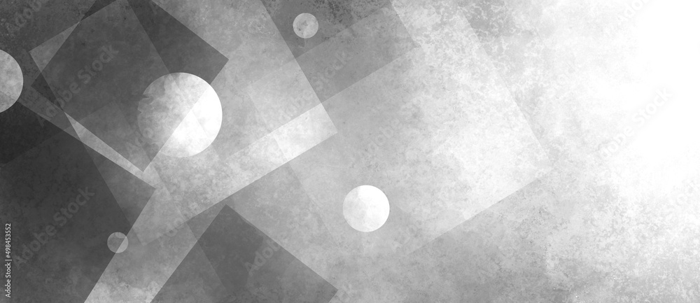 Black and white abstract background, geometric design of circle and ...