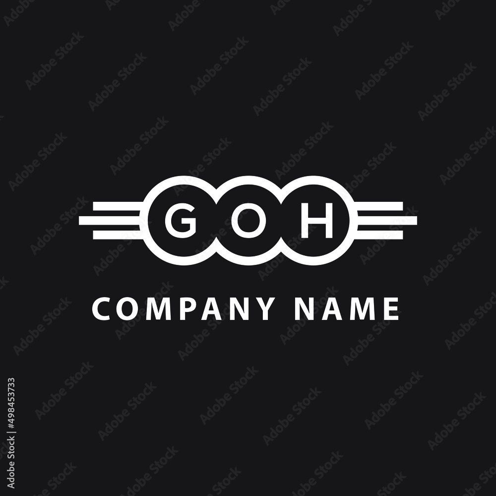 GOH letter logo design on black background. GOH creative circle letter ...