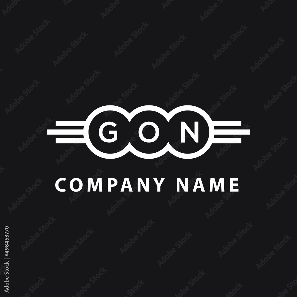 GON letter logo design on black background. GON creative circle letter ...