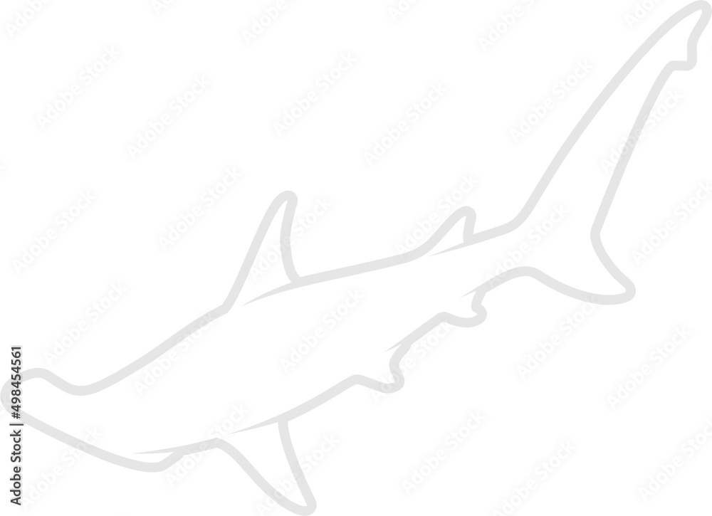 Hammerhead Shark Silhouette. Isolated Vector Animal Template for Logo ...