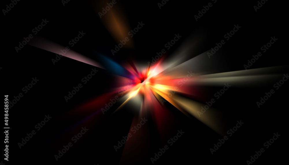 Explotion of glowing star. Dynamic colorful background image. Glow ...
