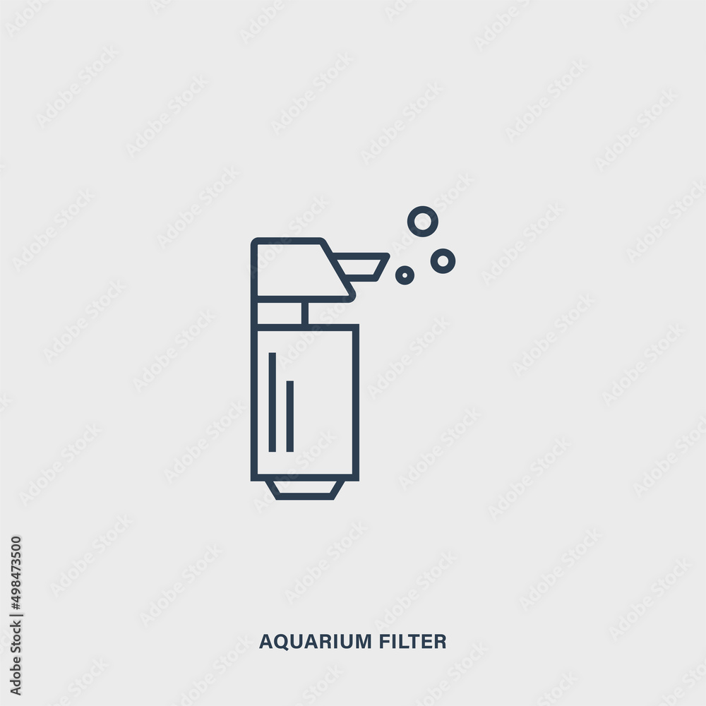 Vector linear aquarium filter icon. Isolated outline filtration and ...