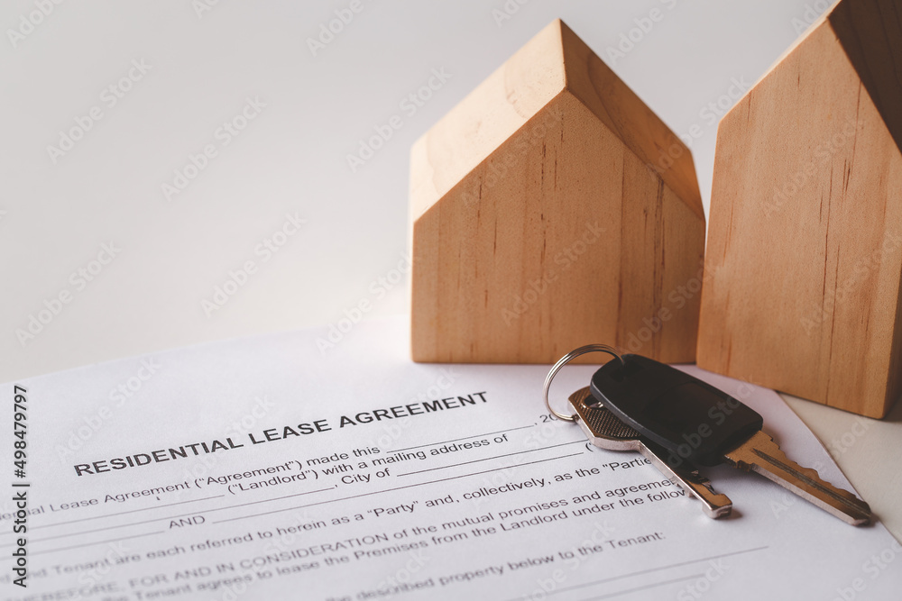 Foto de Residential lease agreement document concept. Lease agreement ...