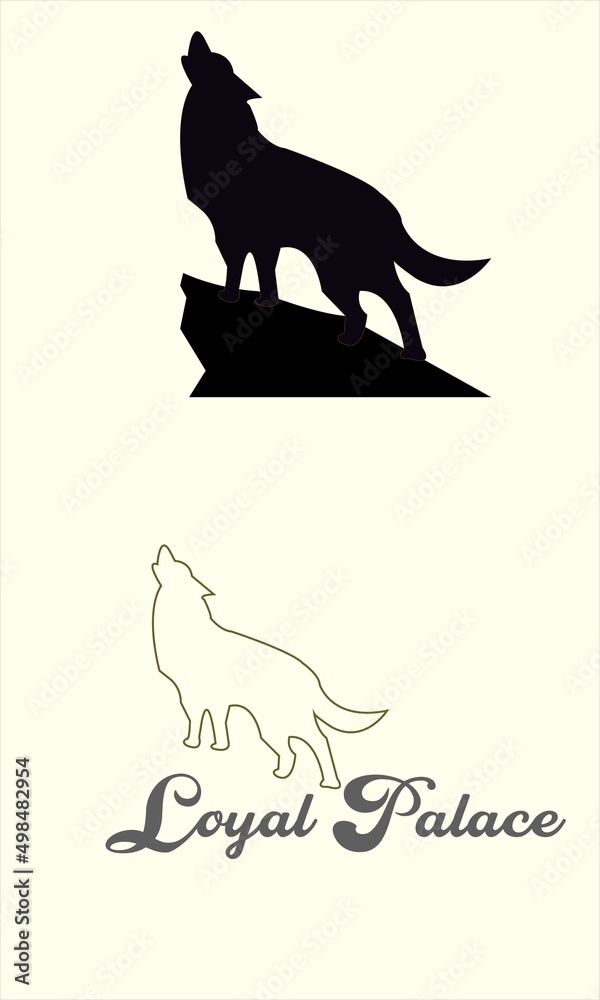 Wolf logo, Silhouette, stencil, Wolf outline Stock Vector | Adobe Stock