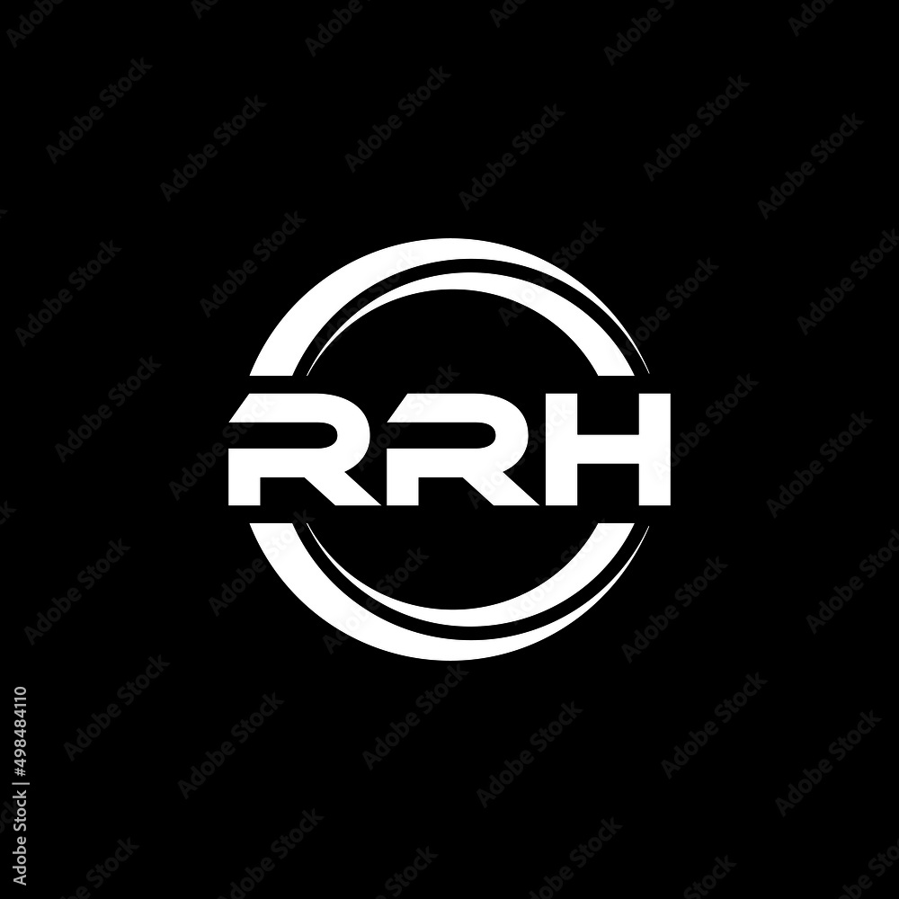 RRH letter logo design with black background in illustrator, vector ...