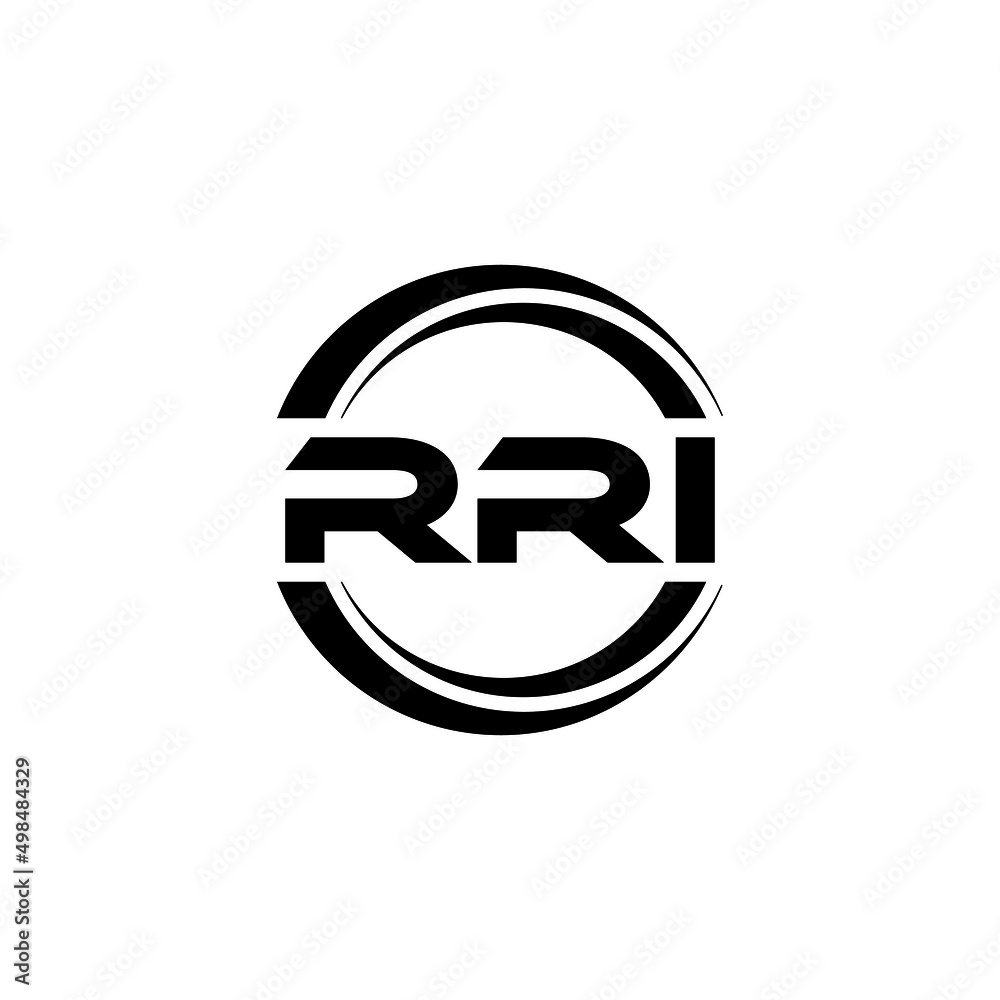 RRI letter logo design with white background in illustrator, vector ...