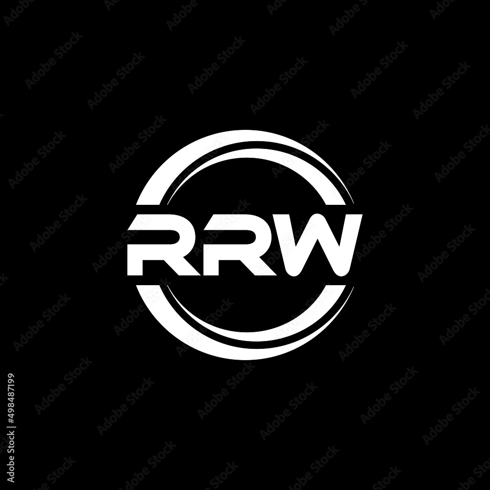 RRW letter logo design with black background in illustrator, vector ...