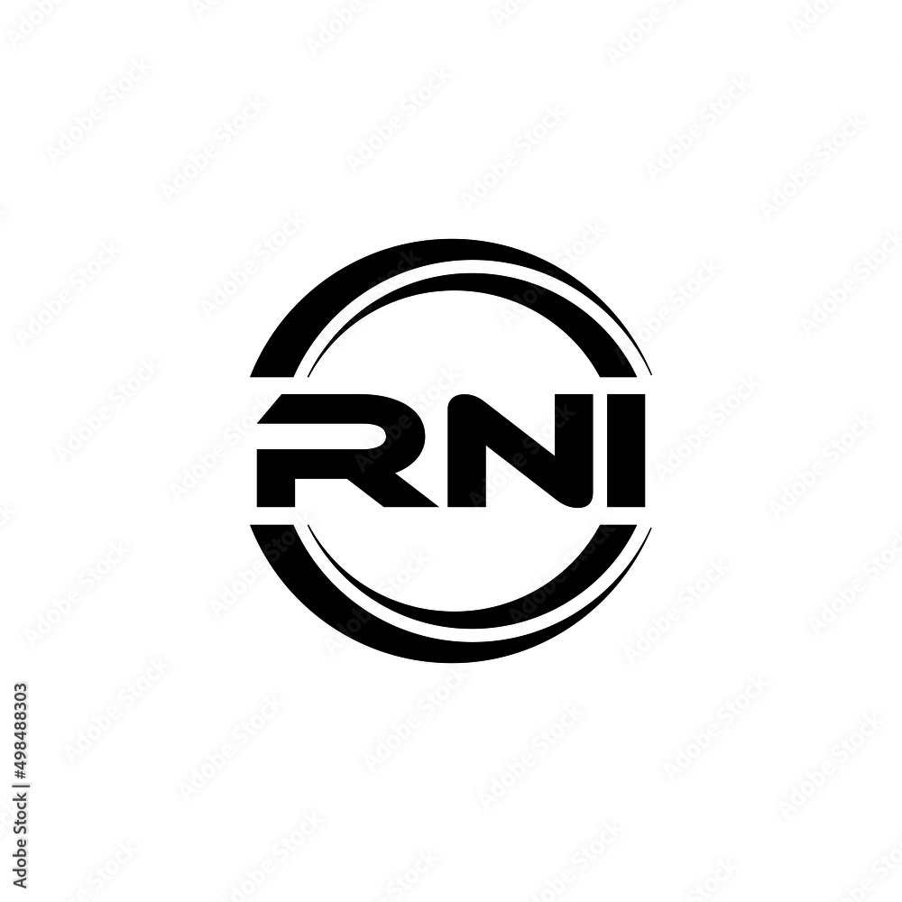 RNI letter logo design with white background in illustrator, vector ...
