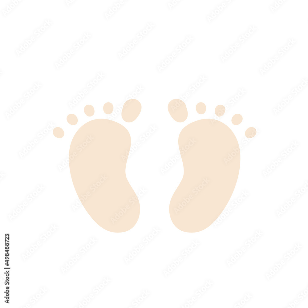 Newborn baby footprint. Toddler feet, baby shower, happy childhood ...