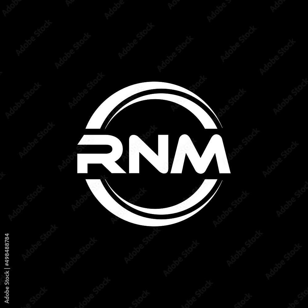 RNM letter logo design with black background in illustrator, vector ...