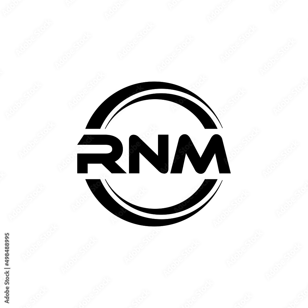 RNM letter logo design with white background in illustrator, vector ...