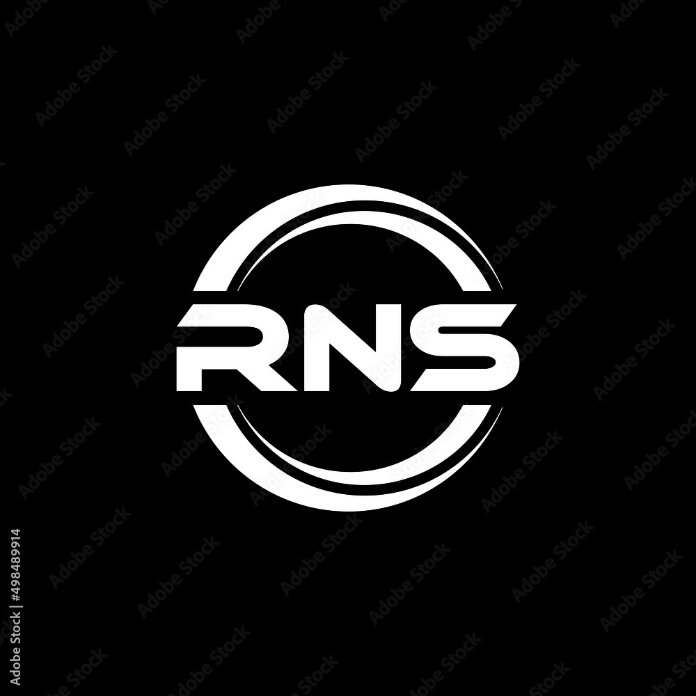 RNS letter logo design with black background in illustrator, vector ...