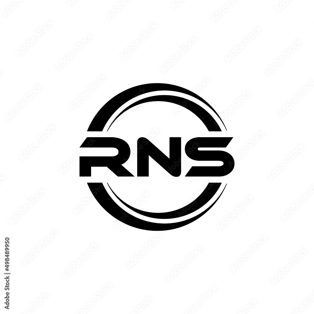 RNS letter logo design with white background in illustrator, vector ...