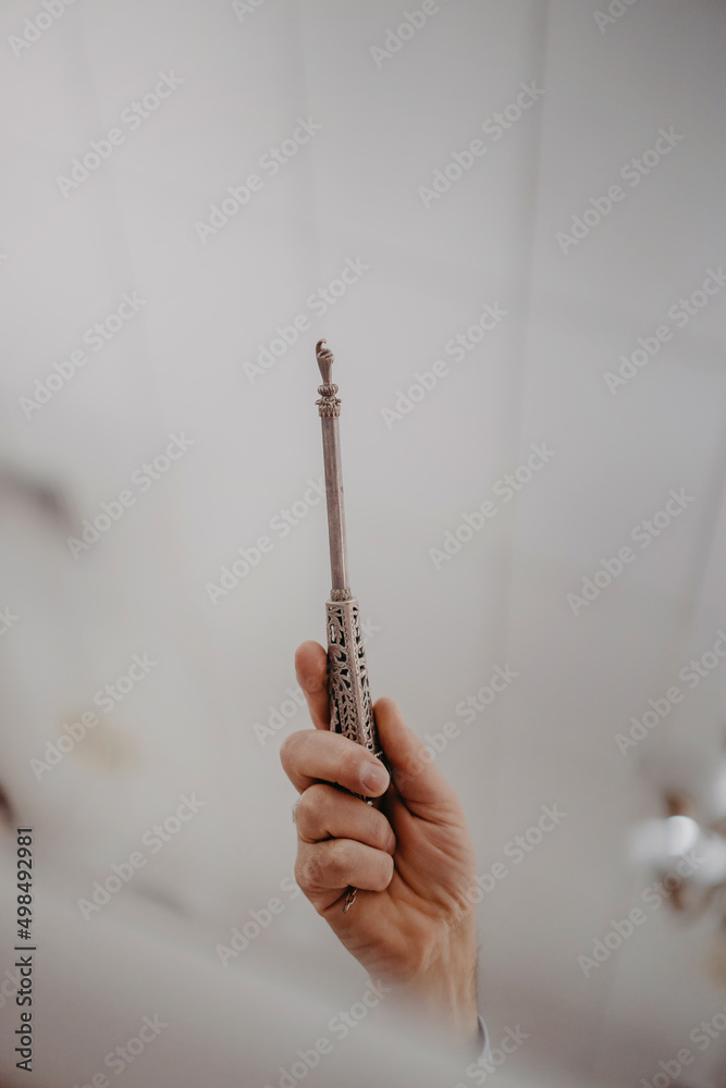 Rabbi Hand Retro stylish carved pointer for reading the Torah. Reading ...