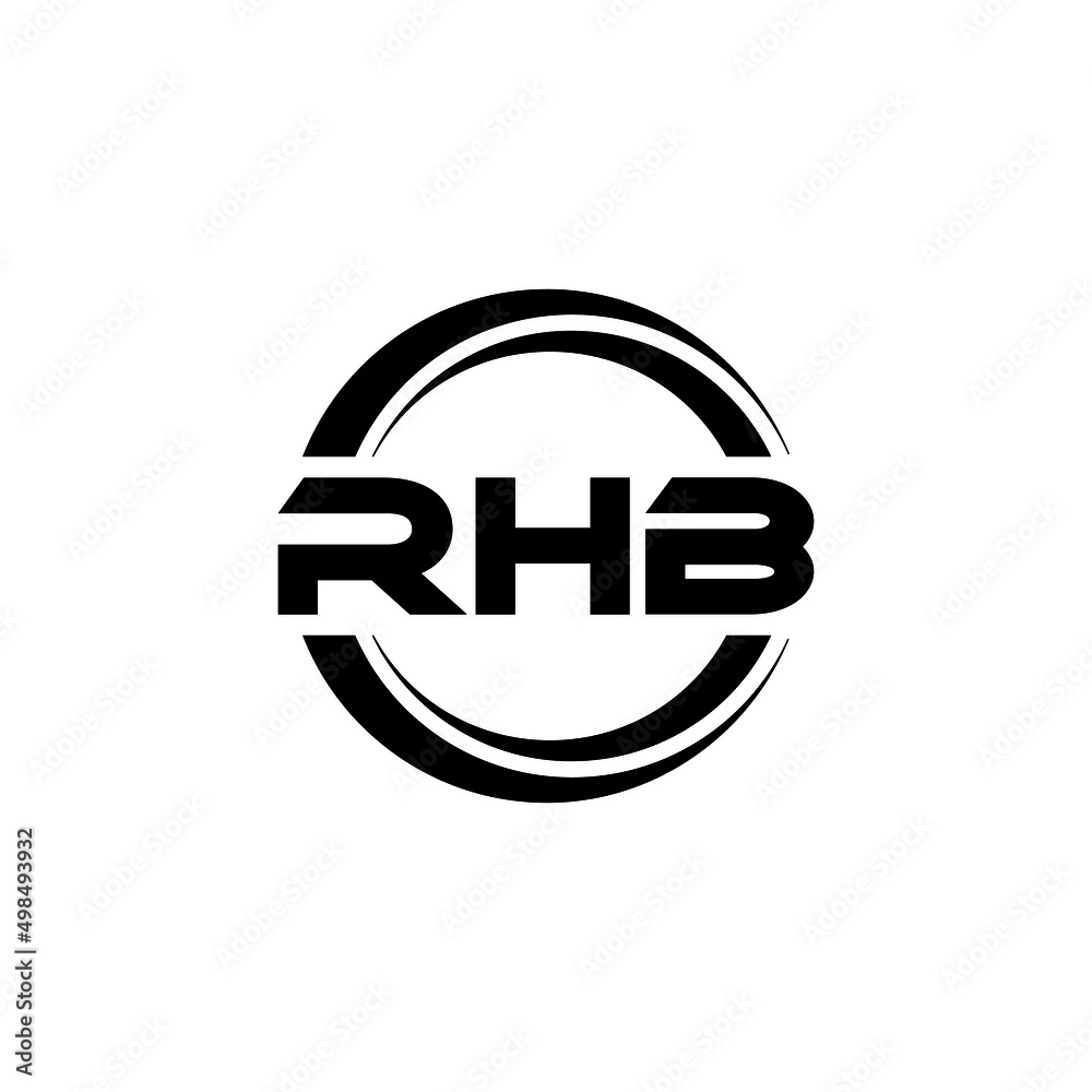 RHB letter logo design with white background in illustrator, vector ...
