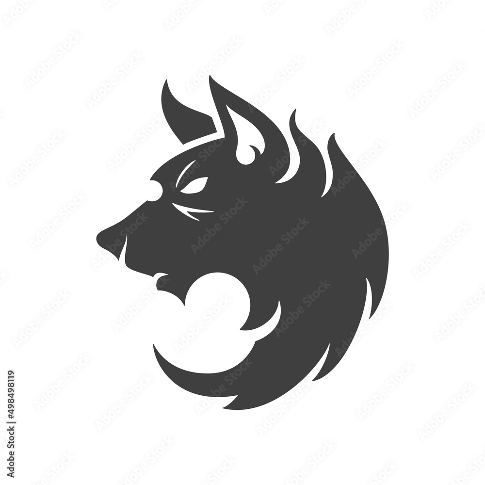 Wolf face logo emblem template mascot symbol for business or shirt ...