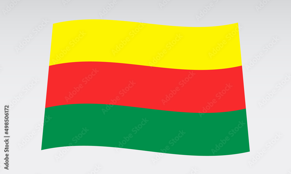 Rojava Flag Autonomous Administration of North and East Syria Wavy ...