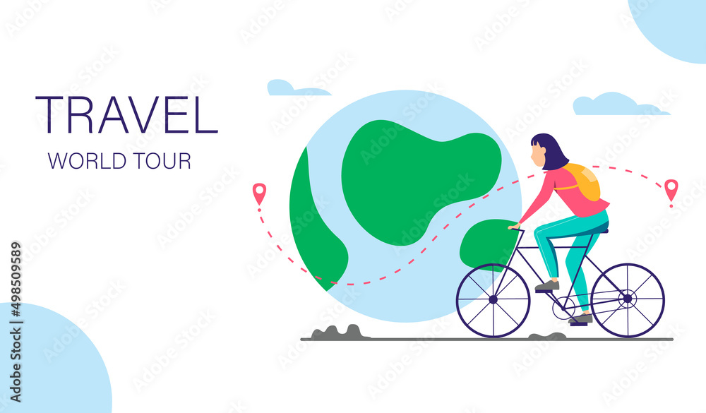 World tour landing page template. Background illustration of tourism ...