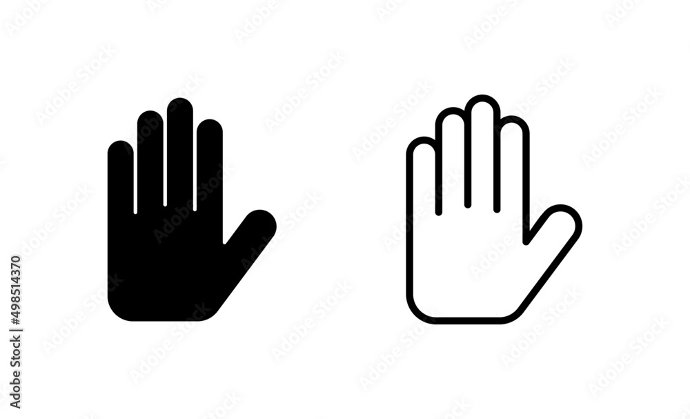 Hand icon vector. hand sign and symbol. palm Stock Vector | Adobe Stock