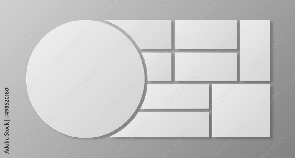 Templates for collage frames, photographs, drawings or illustrations ...