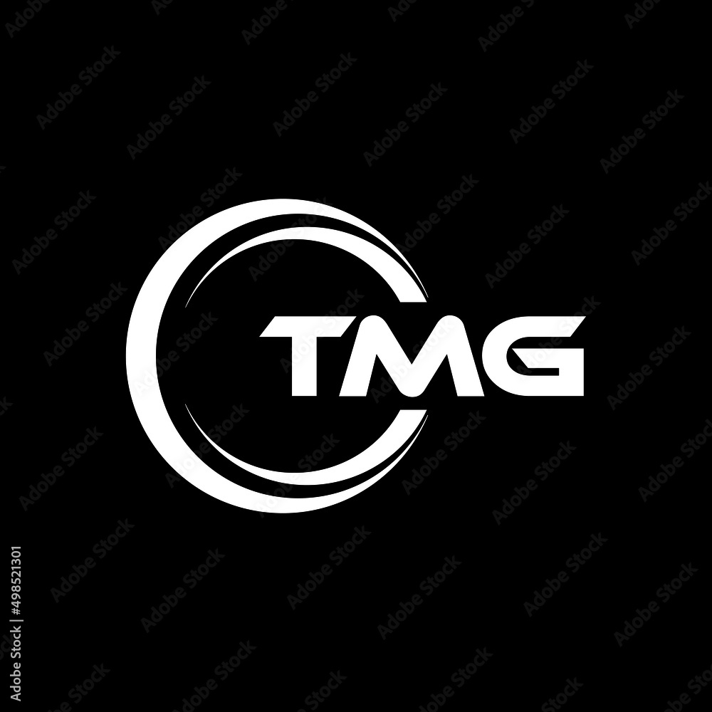 TMG letter logo design with black background in illustrator, vector ...