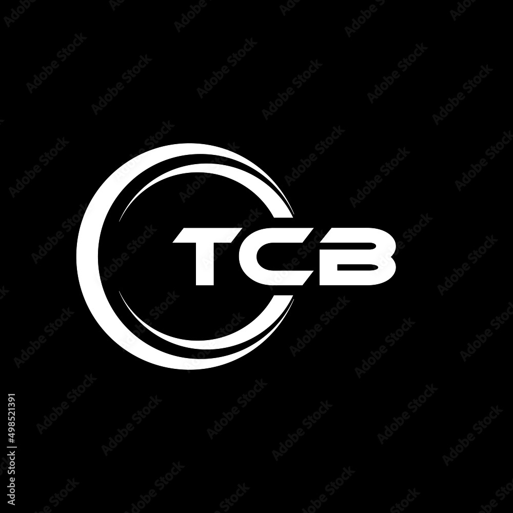 Vecteur Stock TCB letter logo design with black background in ...