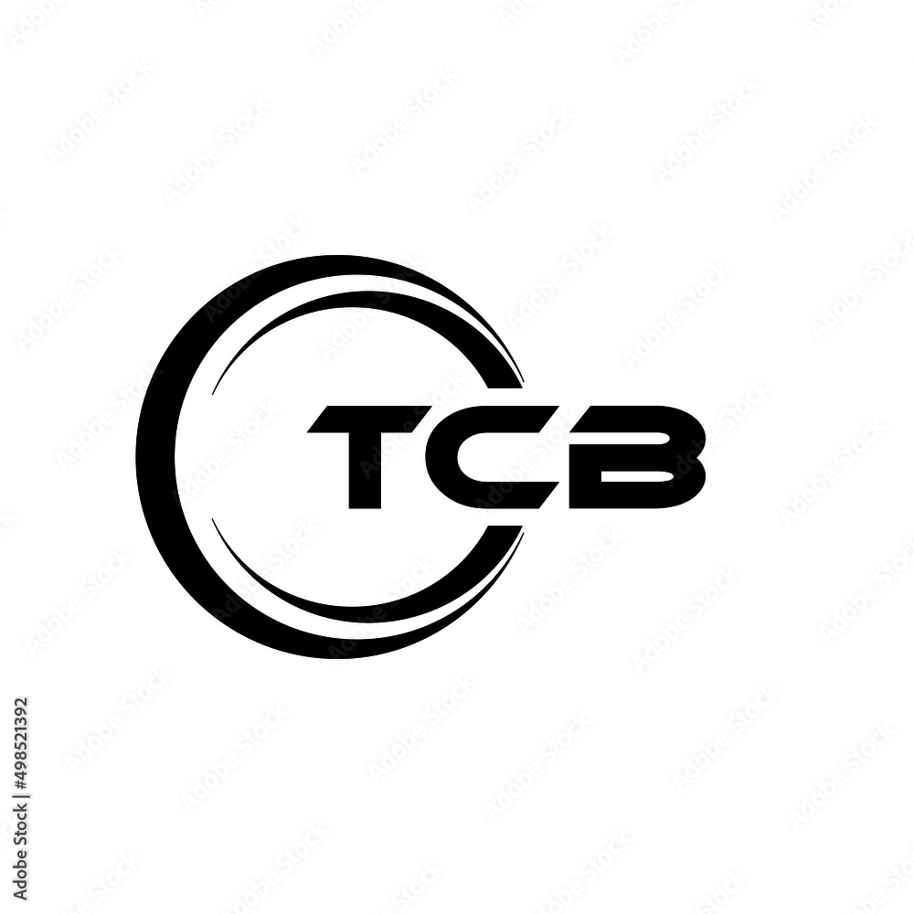 Vettoriale Stock TCB letter logo design with white background in ...