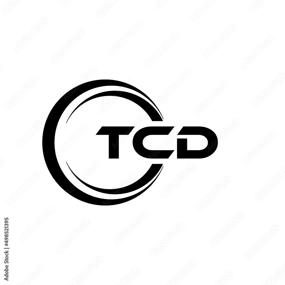 Vecteur Stock TCD letter logo design with white background in ...