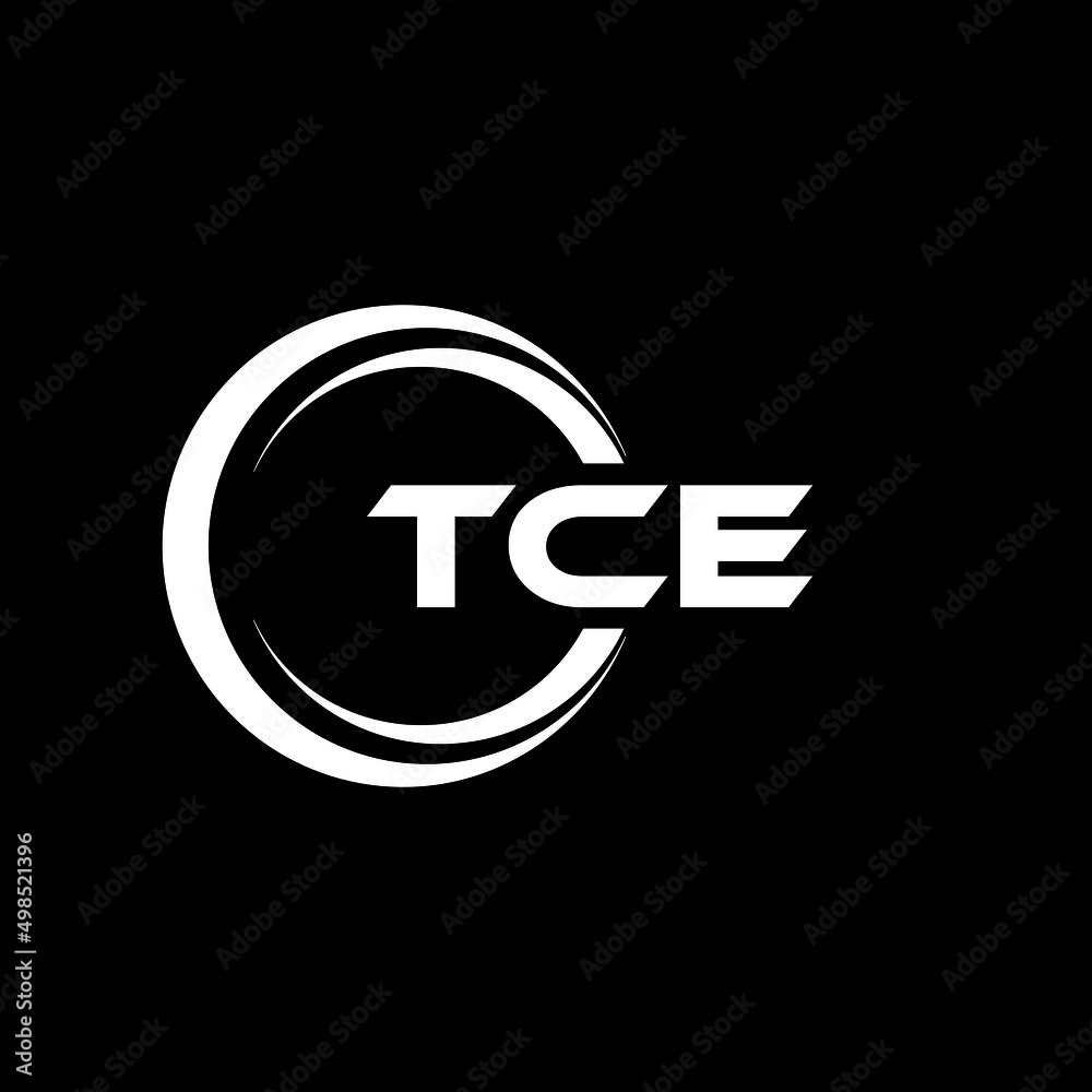 TCE letter logo design with black background in illustrator, vector ...
