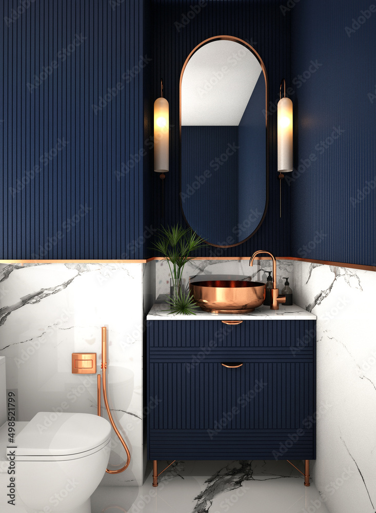 restroom interior design in contemporary style , 3d rendering,3d ...