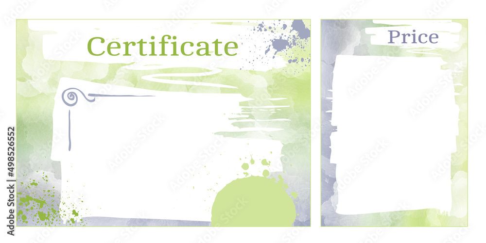 Set for business design, certificate and price list template ...