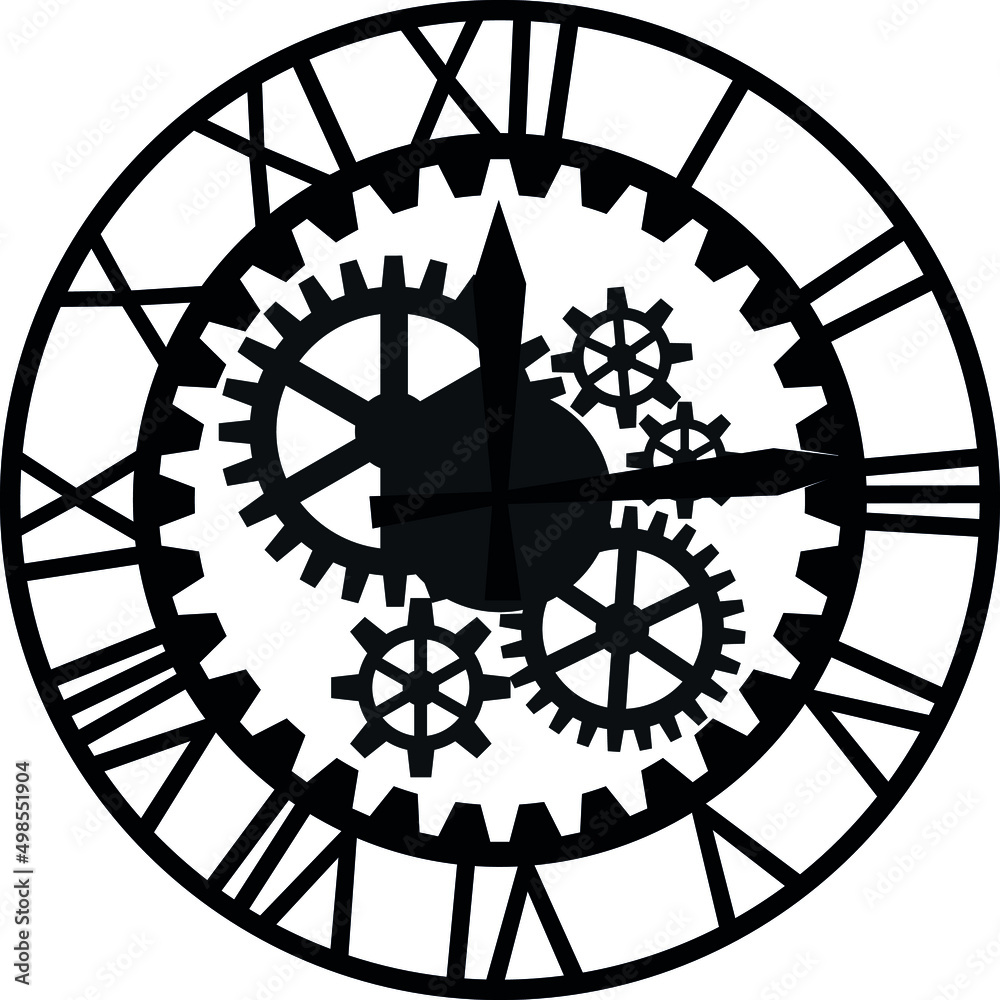 Steampunk Clock Stamp vector image Stock Vector | Adobe Stock